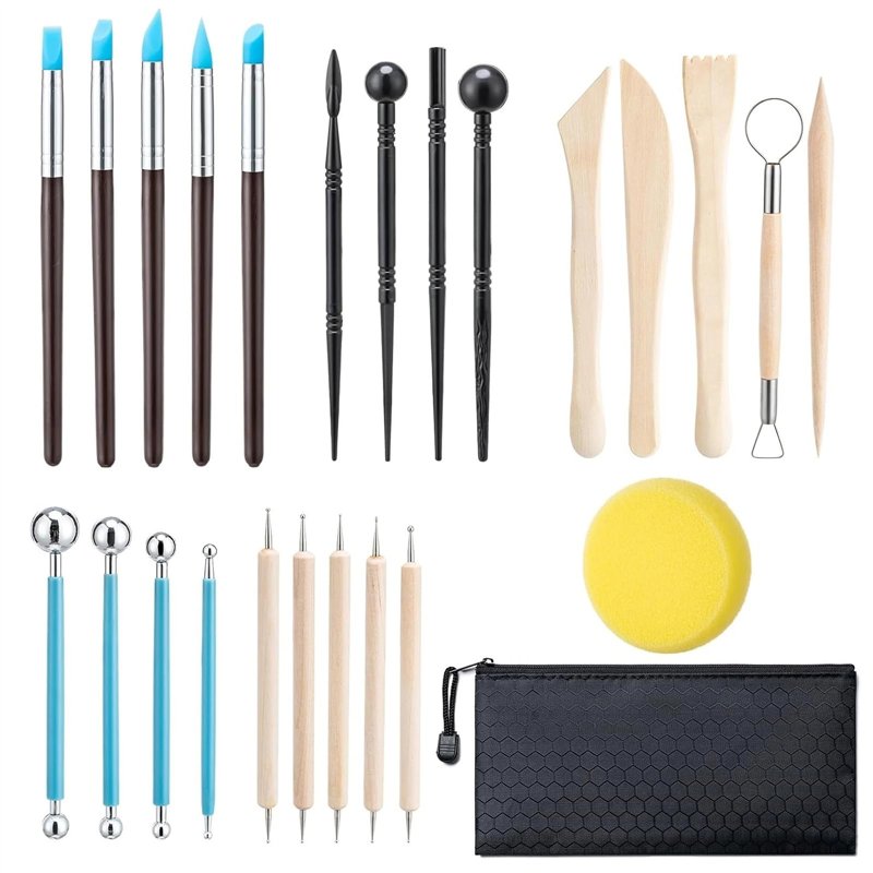 QITIXI:OU Lot de 24 outils de modélisation en céramique, out | Isleden